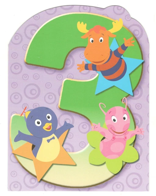 NICKELODEON BACKYARDIGANS 3. Geburtstag Grußkarte mit Umschlag Kid ...
