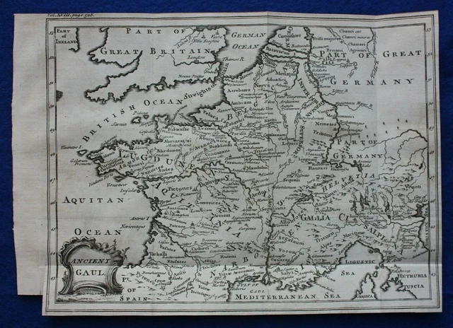 'ANCIENT GAUL', WESTERN Europe, original antique map, Cellarius, 1747 £ ...