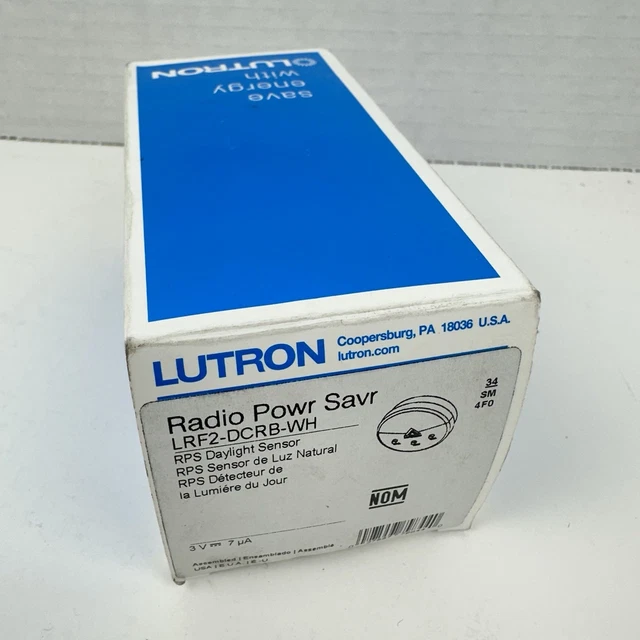 LUTRON LRF2-DCRB-WH RADIO Power Savr Wireless Ceiling Daylight Sensor ...