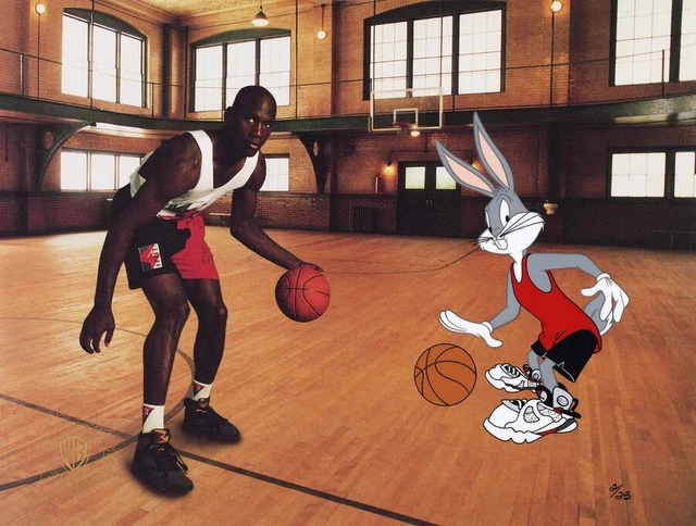 WARNER BROTHERS-SPACE JAM Limited Edition Cel- Michael Jordan and Bugs ...