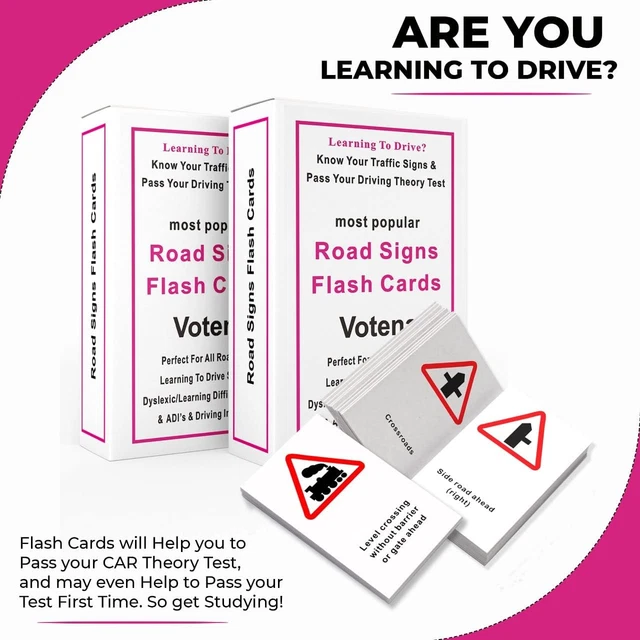 ROAD SIGNS FLASH Cards Know Your Road Signs Pass Your UK Driving Theory ...