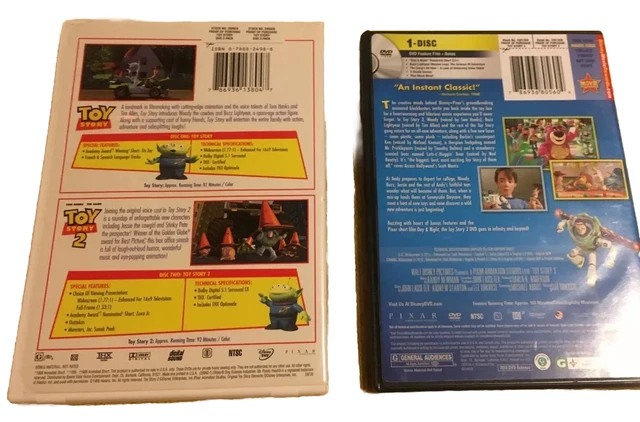 TOY STORY AND Toy Story 2 (Two Pack DVD) Plus Toy Story 3 (One Disc DVD ...