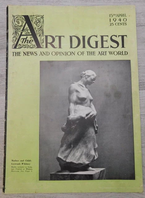 THE ART DIGEST APR 1940 News Magazine of Art Vol 14 No14 Drawing ...