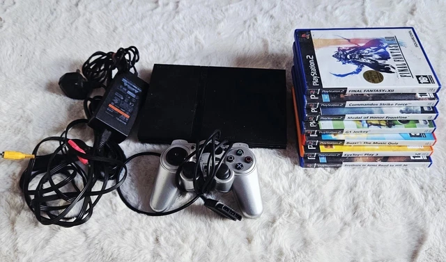 PLAYSTATION 2 BUNDLE-SONY PS2 Slim Console,7 PS2 Games & Remote Control ...