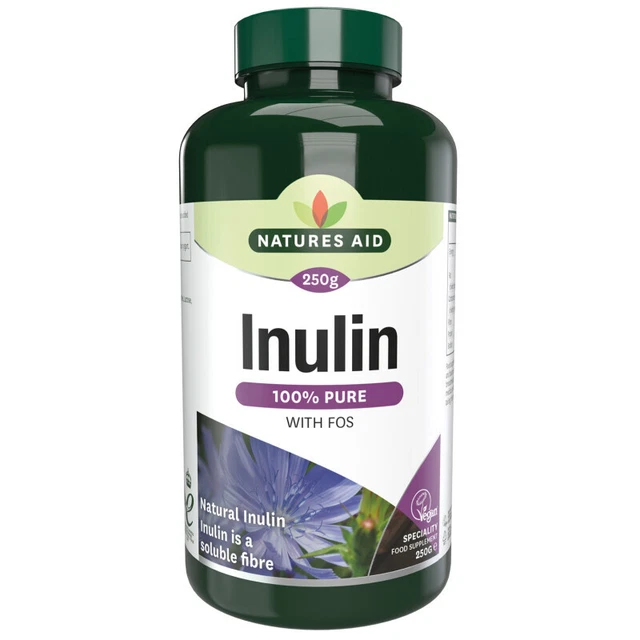 NATURES AID INULIN Powder 250g Supplement Prebiotic Fiber for Digestive ...