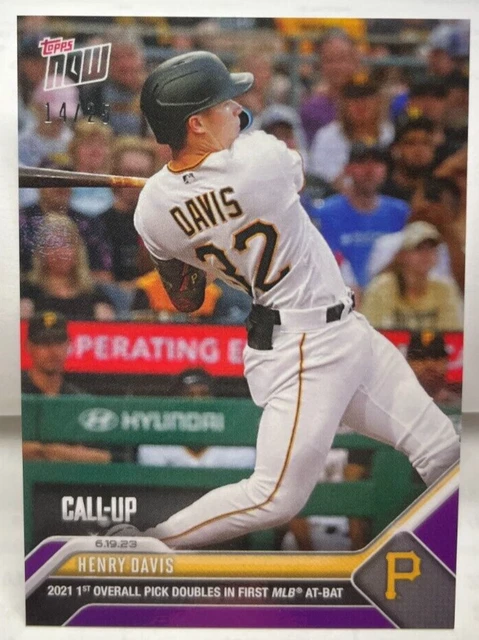 HENRY DAVIS 6/19/2023 Topps Jetzt 1st Pick MLB Debut #468 Piraten Lila ...