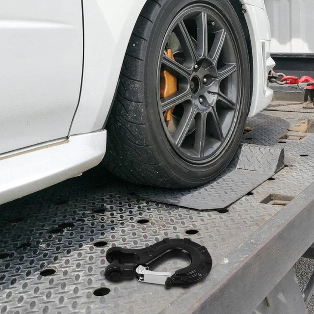 FORGED WINCH HOOK Safety Latch Pull Strap Off-Road Recovery and Towing ...