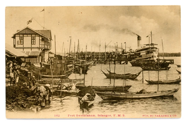 MALAYA FMS RAILWAY postcard of Port Swettenham Selangor by Nakajima ...