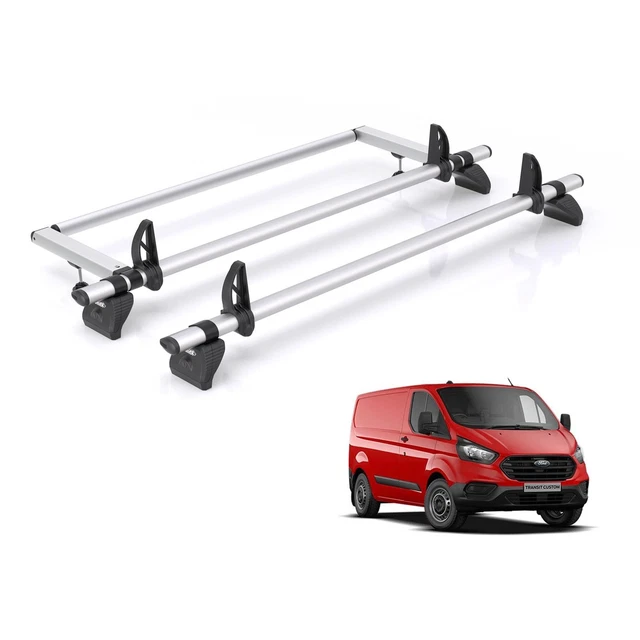 FORD TRANSIT CUSTOM Roof Rack 2x Bars + Roller For 2013-2024 GEN1 [H1 ...