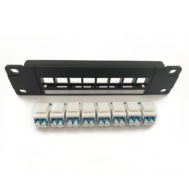 8 PORT STRAIGHT-THROUGH Optical Fiber Patch Panel RJ45 Network Cable ...