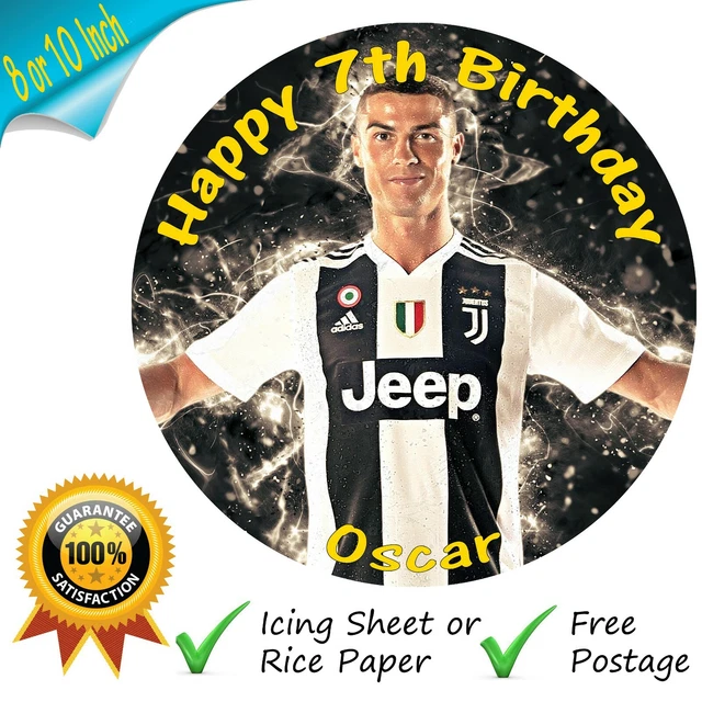 TOPPER TORTA CRISTIANO Ronaldo Juventus Topper Da Calcio Rotondo ...