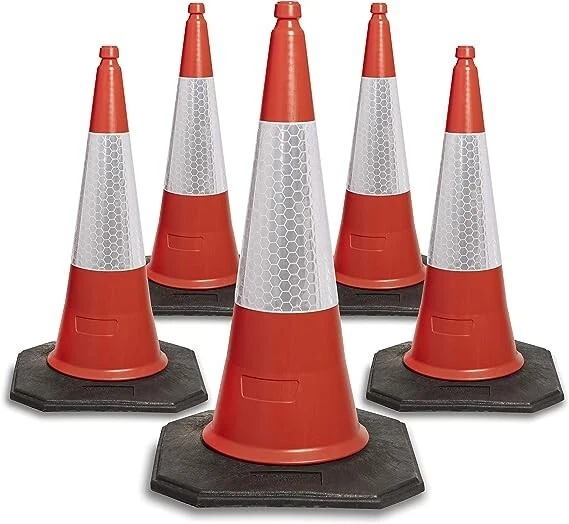 5 LARGE 2 piece RED TRAFFIC CONES CONES - HEAVY DUTY 750 MM HIGH £54.99 ...