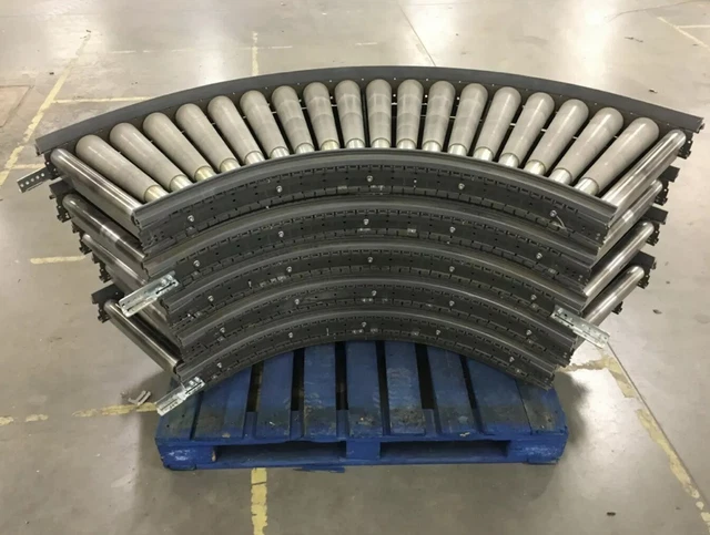 KNAPP INTERROLL ROLLERDRIVE Corner Conveyor Gravity Roller Table 90 ...