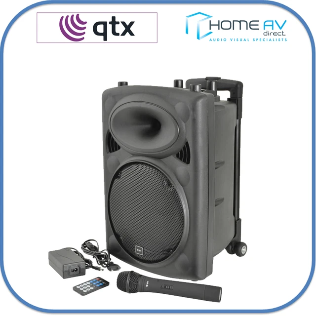 QTX QR10PA PORTABLE & Rechargeable PA System with Wireless Neckband Mic ...
