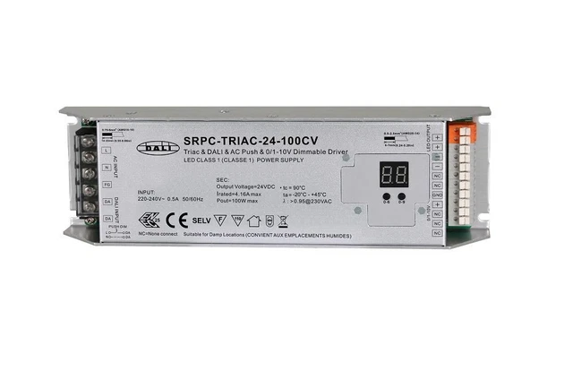 SUNRICHER,LED DRIVER 220-240VAC - 24Vdc, 100W, TRIAC DALI Push-DIM 1 ...