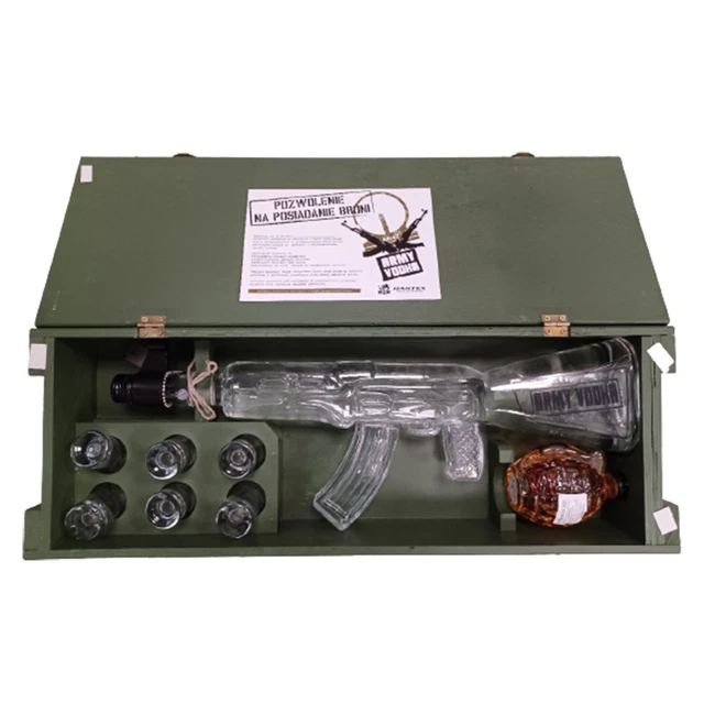 ARMY VODKA AK 47 Geschenkset 1,2L Wodka Kalaschnikow in Munitionskiste ...