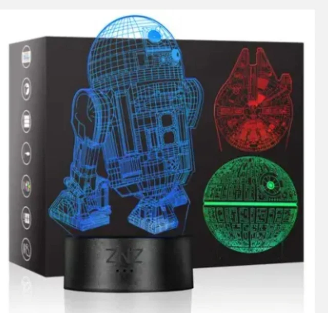 ZNZ 3D LED Night Light Illusion Lamp Star Wars Theme (3 Pack) £3.28 ...