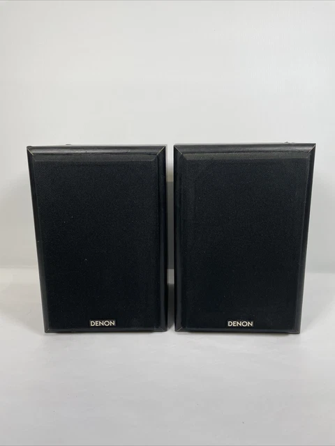 DENON SC-M2 BOOKSHELF Speakers, Wooden Cased, 70W 6 ohms, Black Wood ...