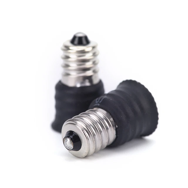 BLACK E12 TO E14 Bulb Converter LED Light Holder Lamp Adapter Socket ...