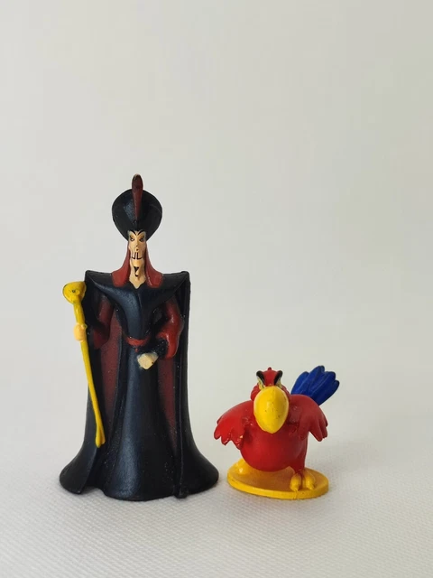 2X DISNEY ALADDIN Villian Figure - Jafar & Lago the Parrot Plastic PVC ...