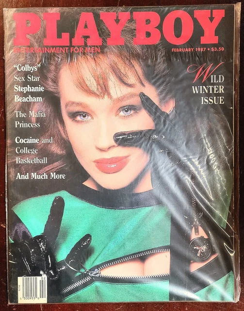 VINTAGE PLAYBOY MAGAZINE Feb 1987 Stephanie Beacham Sealed Wild Winter ...
