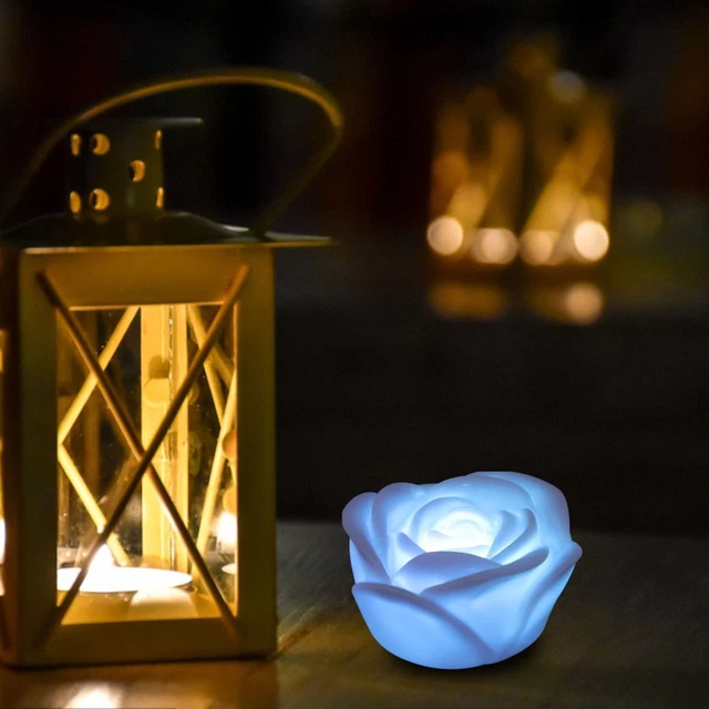 5 PCS TEA Lights Artificial Lantern Child Rose Flower Led £8.39 ...