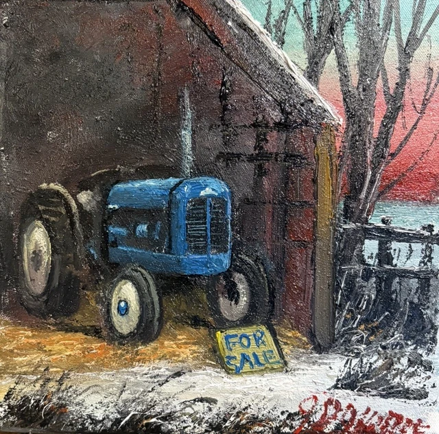 JAMES DOWNIE 30x30 Cm Original Oil Winter goods train $138.44 - PicClick AU