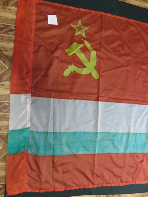 VINTAGE SOVIET ERA COMMUNISM PROPAGANDA flag / banner Tajik SSR 160 ...
