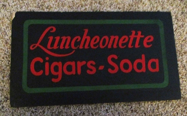 VINTAGE LUNCHEONETTE ADVERTISING Sign ~ Original Diner Cigar - Soda ...