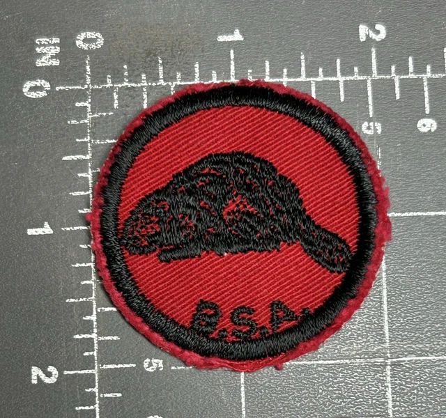 VINTAGE BEAVER RED Patrol Patch Badge Boy Scouts of America BSA B.S.A ...
