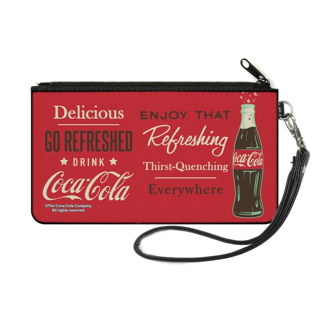 COCA-COLA WALLET, ZIP Pouch, Coca Cola Enjoy That Everywhere Bottle Red ...