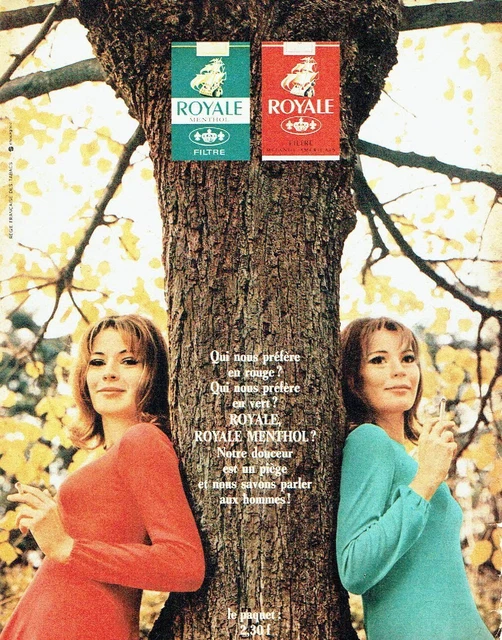 PUBLICITÉ ADVERTISING 047 1968 cigarettes Royale rouge & menthol EUR 3 ...
