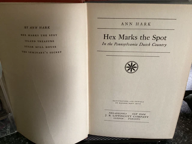 BOOK-ANN HARK, HEX Marks The Spot, 1938 J.b. Lippincott-New York EUR 9,35 - PicClick FR