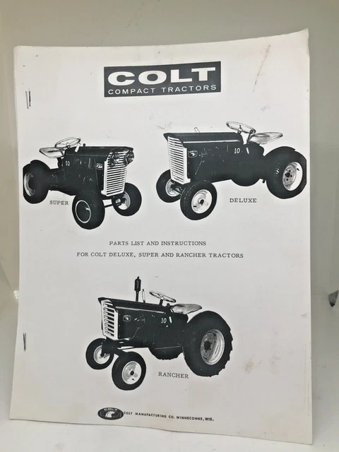 COLT COMPACT TRACTORS Parts List and Instructions - Reproduction $11.03 ...