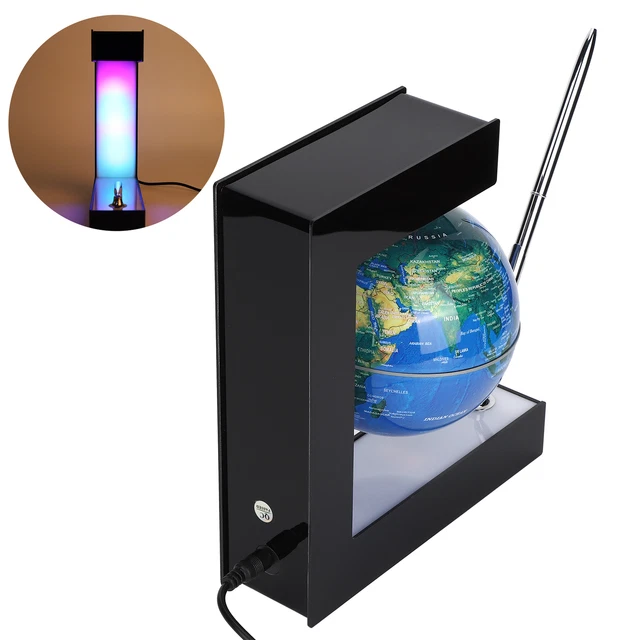 FLOATING GLOBE E Shape Magnetic Levitation Earth Map With Pen 100240V ...