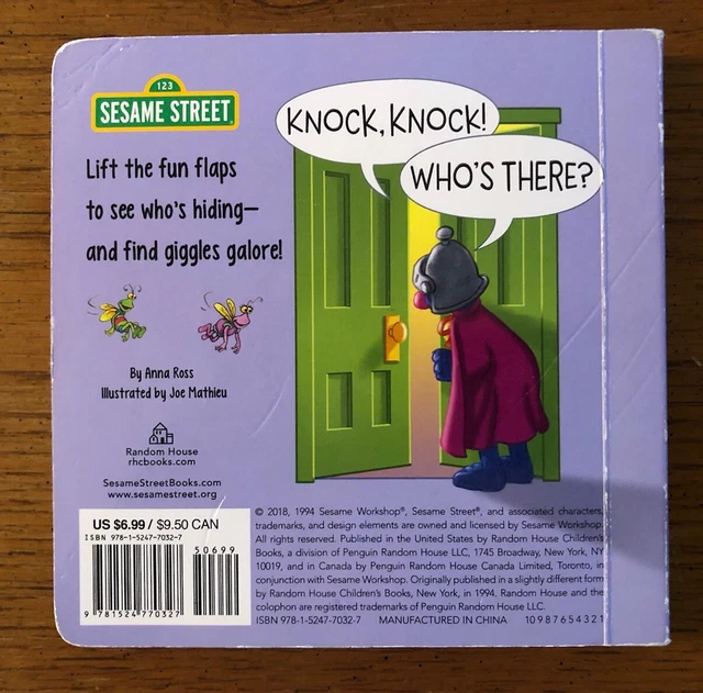 KNOCK ,KNOCK WHO’S There? (1994, 6x6 Sesame Street Book With Fun Flaps ...