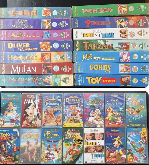 DISNEY CLASSICS VHS Bundle x 14 MULAN Toy Story FOX & HOUND Pinocchio ...
