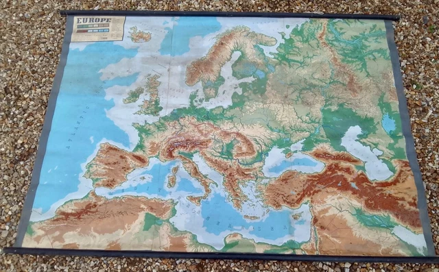 ULTRA RARE VERY Large Plastic/Rubber MAP OF EUROPE Circa 1970’s. 5ft x ...