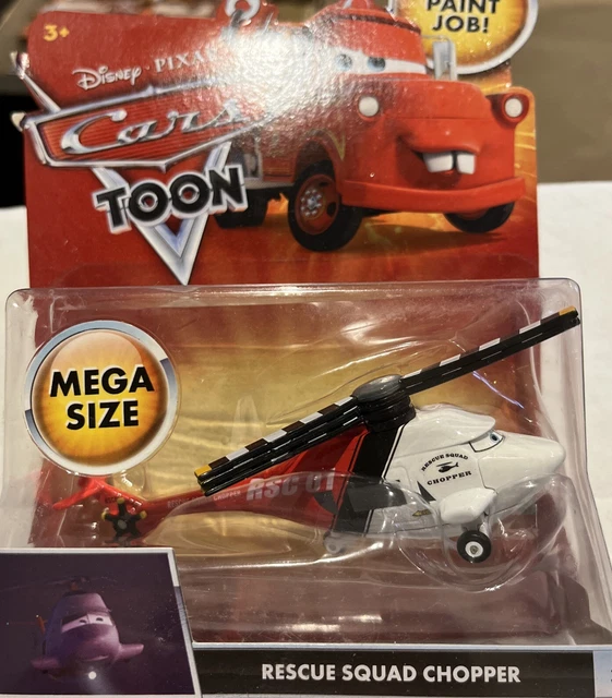 DISNEY PIXAR CARS Deluxe Toon Rescue Squad Chopper 1:55 pressofuso ...