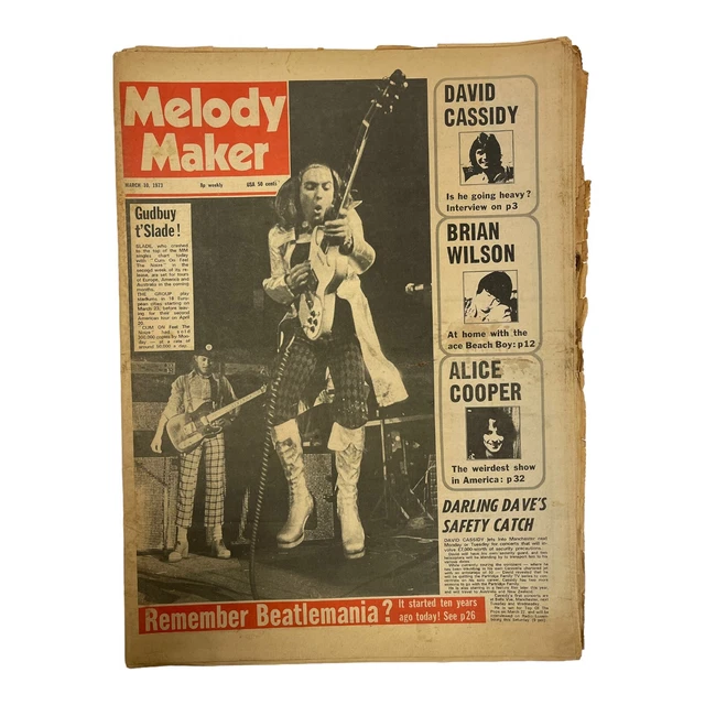 MELODY MAKER MARCH 10, 1973 Slade Brian Wilson Alice Cooper David ...