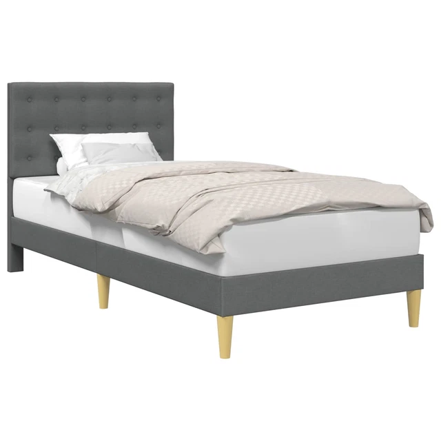 BED FRAME WITH Headboard Fabric Modern Bedroom Furniture Rectangular ...