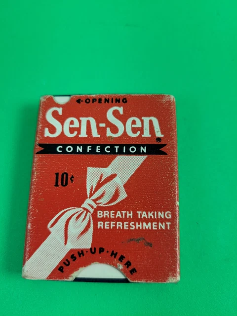 VINTAGE SEN-SEN CONFECTIONS Red White Blue Box W/ Candy Inside ...