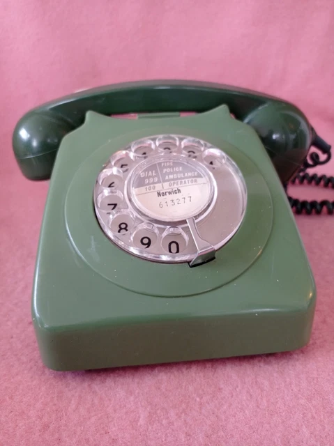 ORIGINAL ROTARY DIAL Telephone - Green GPO Converted Ready to Use £39. ...