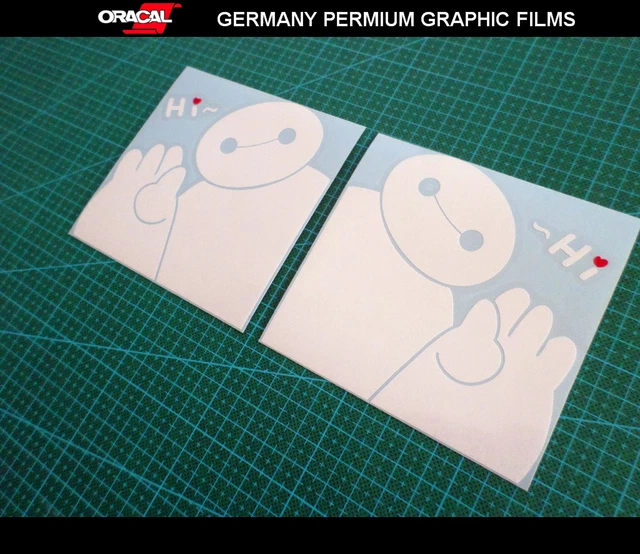 PAIR OF FUNNY Happy Cute Baymax Hi Heros JDM Decal Car vinyl Sticker ...