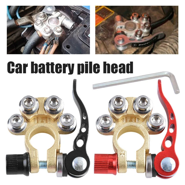 BATTERY TERMINAL CLAMP Connectors Positive Negative Terminal Wire Cable ...