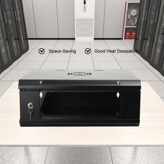 4U FLOOR/WALL MOUNT Server Rack Data Network Enclosure Cabinet Rack ...