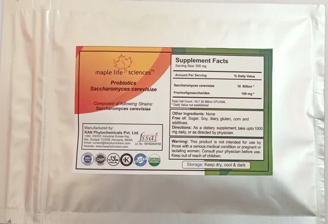 PROBIOTIC BLEND OF Saccharomyces Cerevisiae 20 Billion CFU/GRAM High ...
