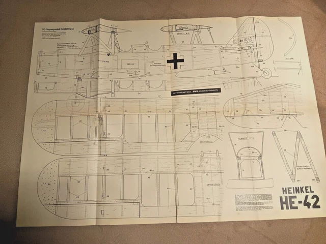 BAUPLAN: &HEINKEL HE-42& RC-Modell (aus dem Magazin FMT) EUR 1,50 ...