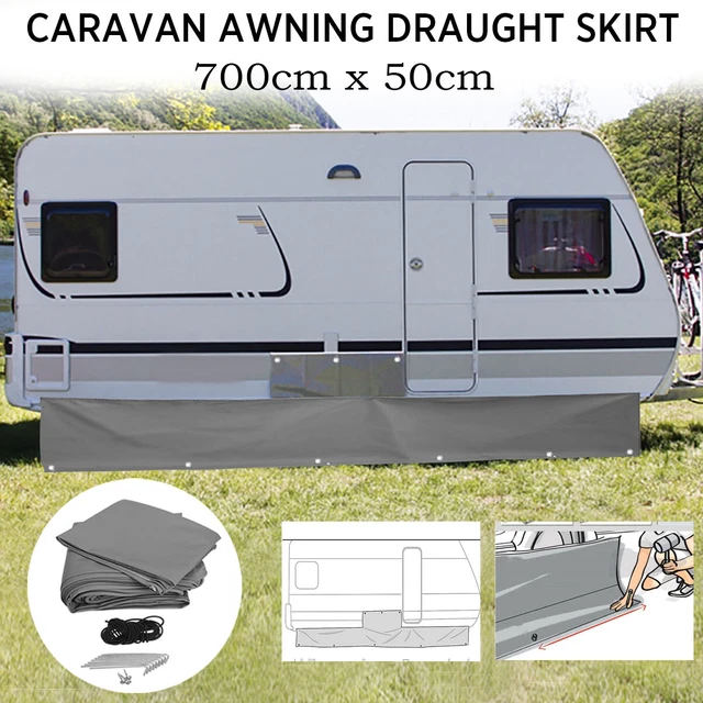 CARAVAN AWNING DRAUGHT Mud Skirt 50cm x 700cm Motorhome Wheel Arch ...
