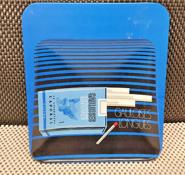 ANCIEN RAMASSE MONNAIE Publicitaire Gauloises Longues Bleu Plastique ...